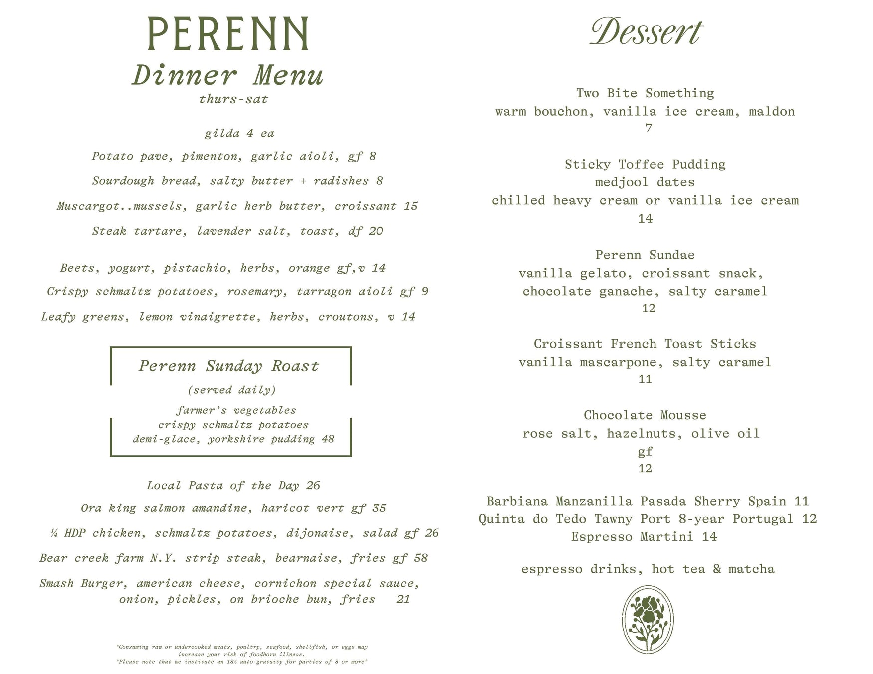 FRANKLIN MENU – PerennBakery