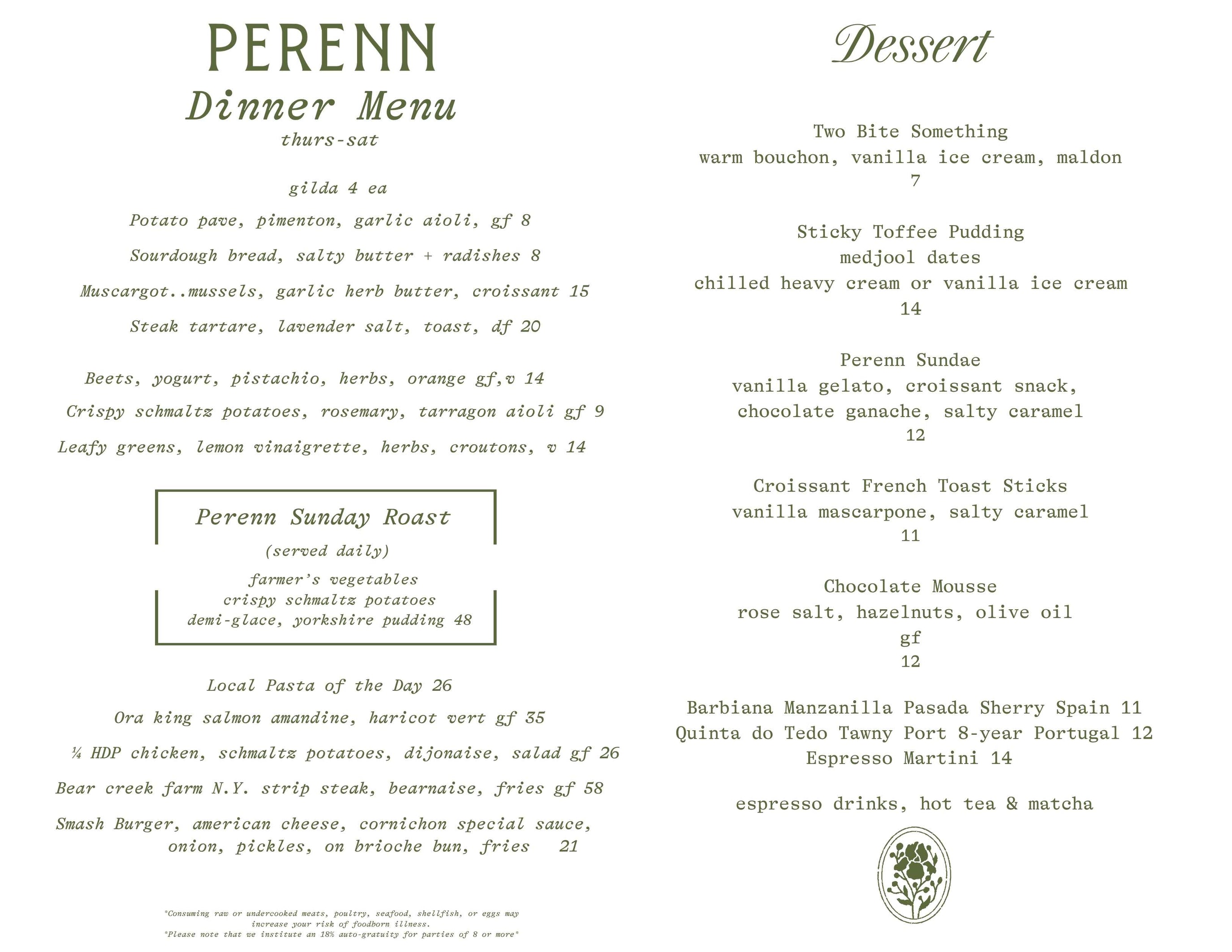 FRANKLIN MENU – PerennBakery