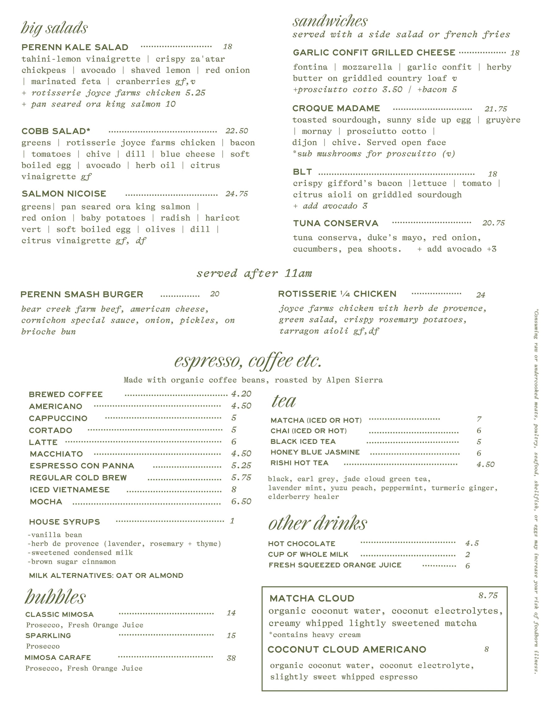 FRANKLIN MENU – PerennBakery