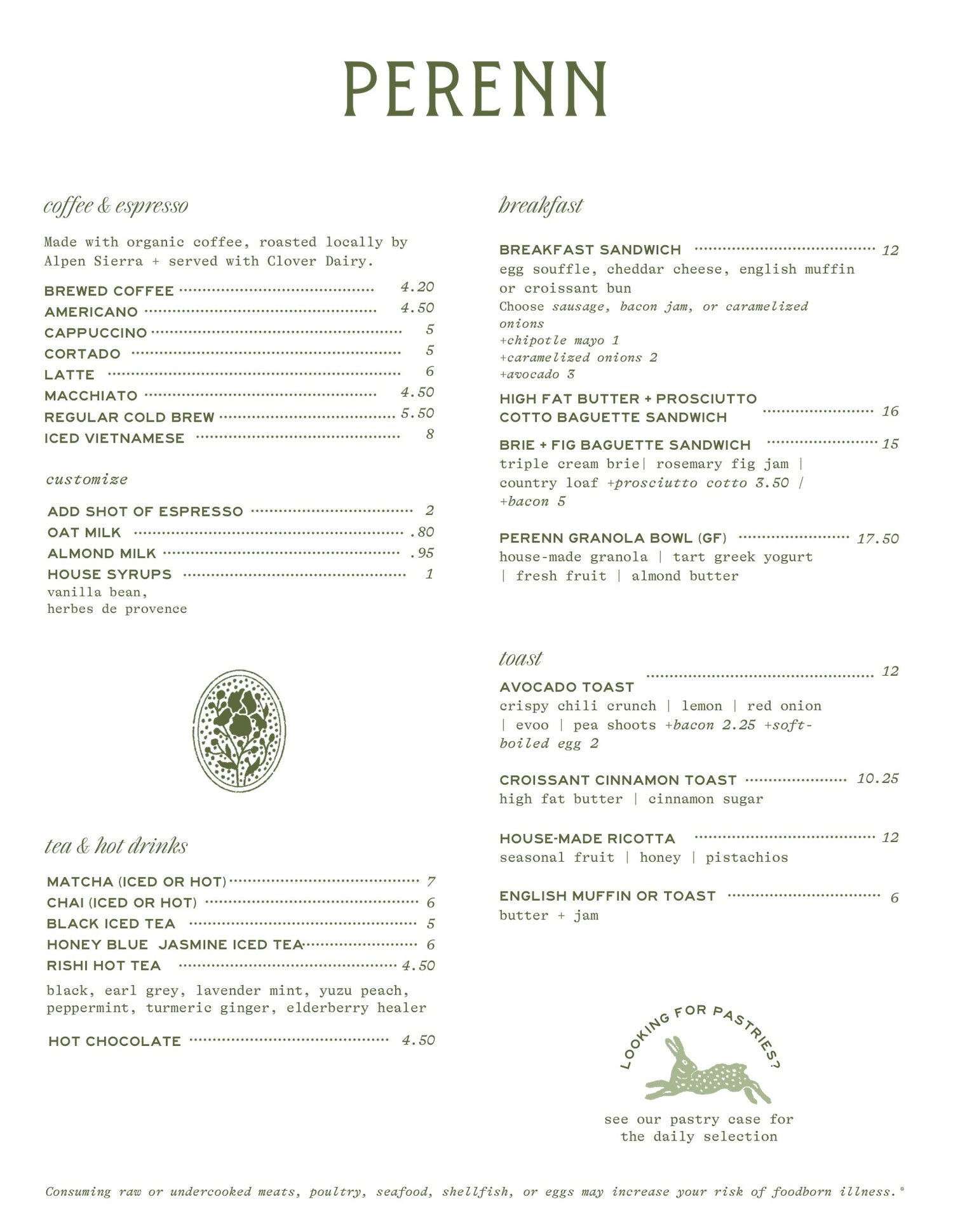 Midtown Menu – PerennBakery