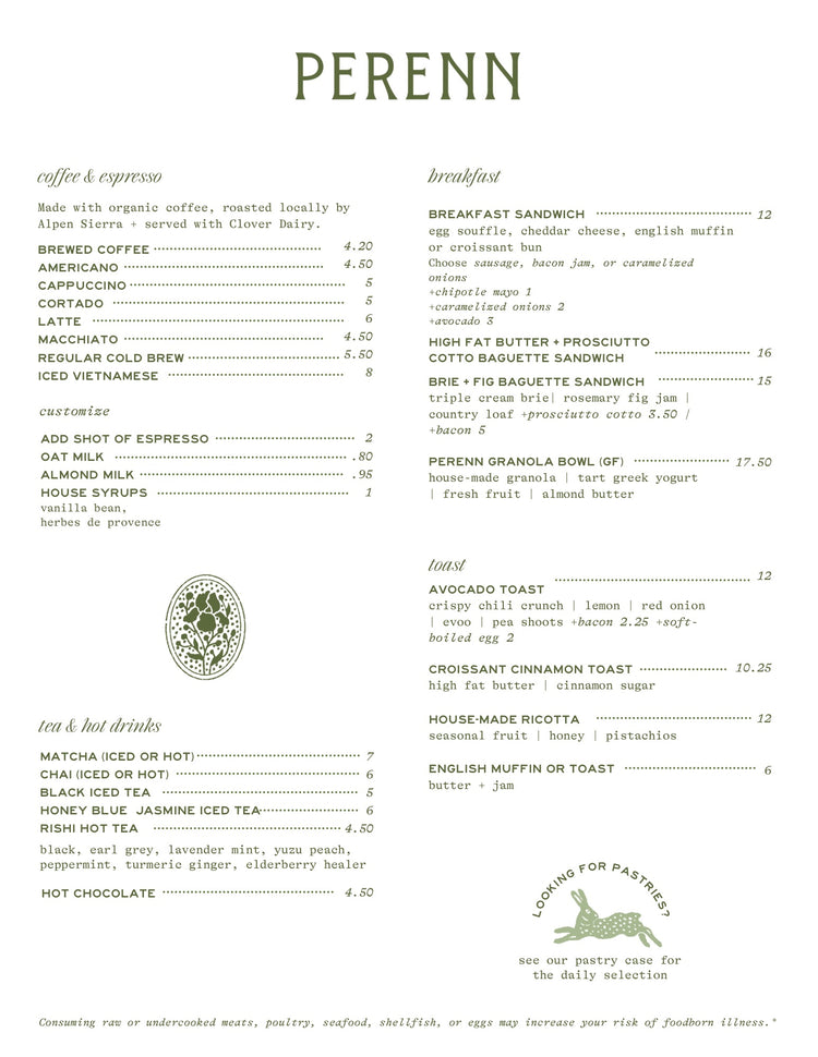 Midtown Menu – PerennBakery
